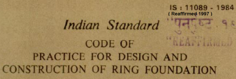 IS 11089-1984 INDIAN STANDARD CODE PRACTICE FOR DESIGN AND CONSTRUCTION ...
