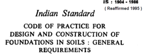 IS 1904 1986 INDIAN STANDARD CODE OF PRACTICE FOR DESIGN AND ...