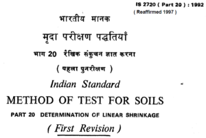 IS 2720 (PART 20)-1992 INDIAN STANDARD METHOD OF TEST FOR SOILS ...