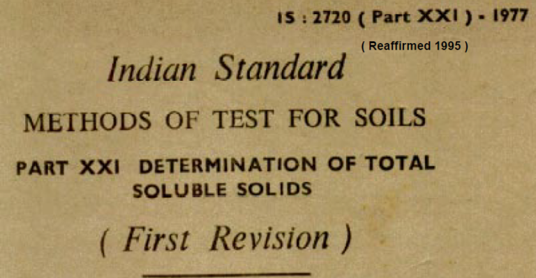 IS – 2720 (PART 21)-1977 INDIAN STANDARD METHODS OF TEST FOR SOILS ...