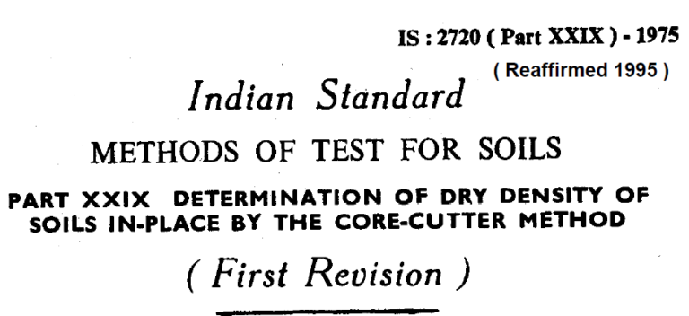 IS-2720-(PART 29)-1975 INDIAN STANDARD METHODS OF TEST FOR SOILS ...