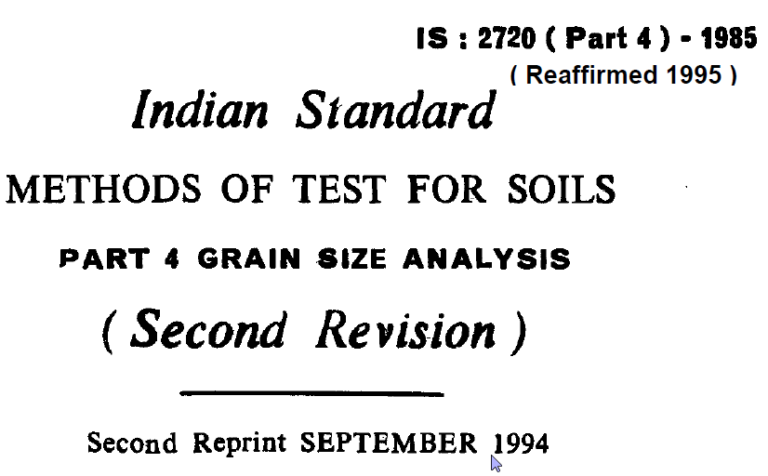 IS-2720 (PART 4)-1985-INDIAN STANDARD METHODS OF TEST FOR SOILS GRAIN ...