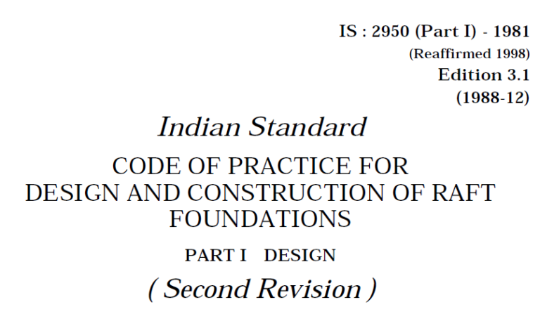 IS 2950(PART 1)-1981 INDIAN STANDARD CODE OF PRACTICE FOR DESIGN AND ...