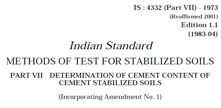 IS 4332 (PART 7)-1973 INDIAN STANDARD METHODS OF TEST FOR STABILIZED ...